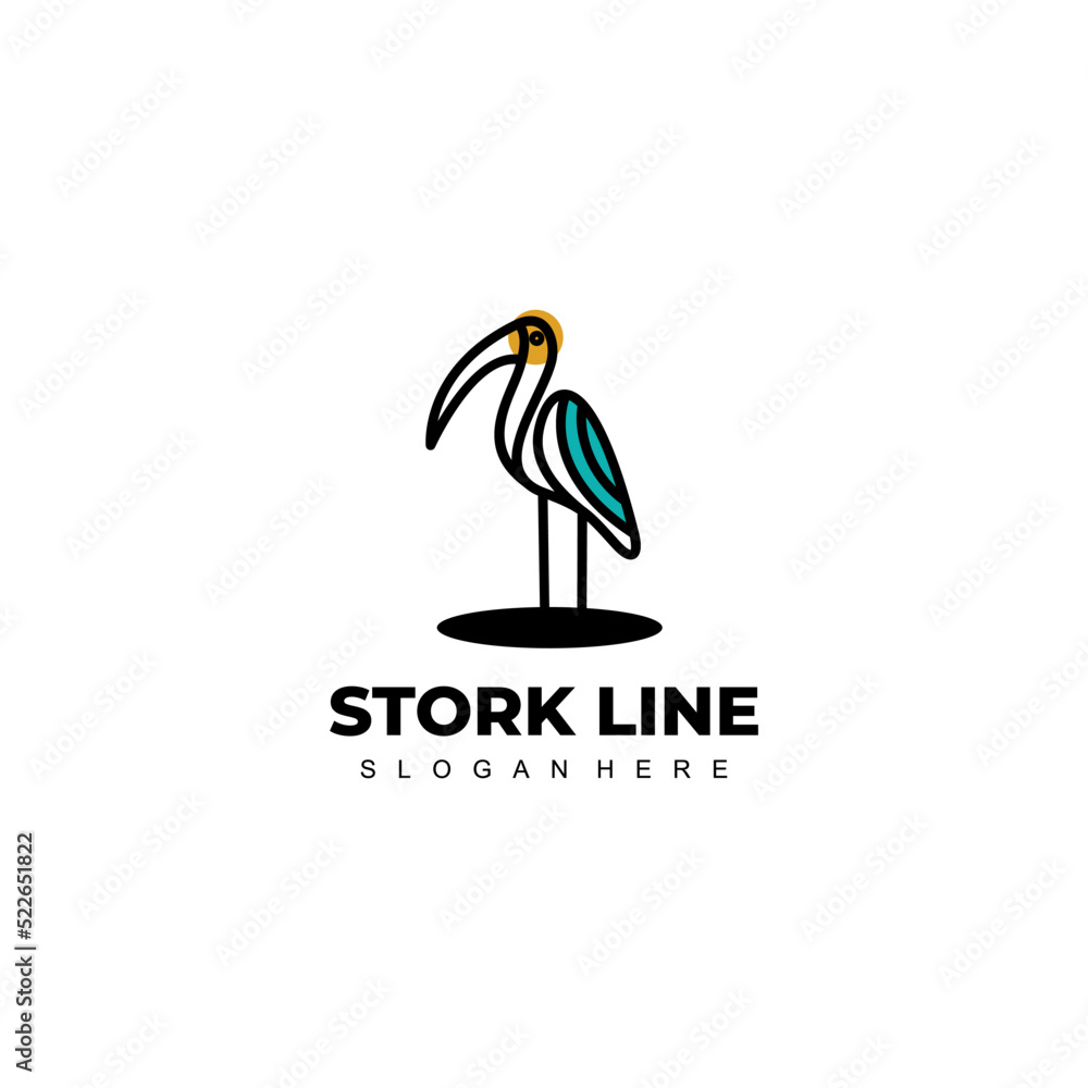 STORK LOGO DESIGN Stock Vector | Adobe Stock