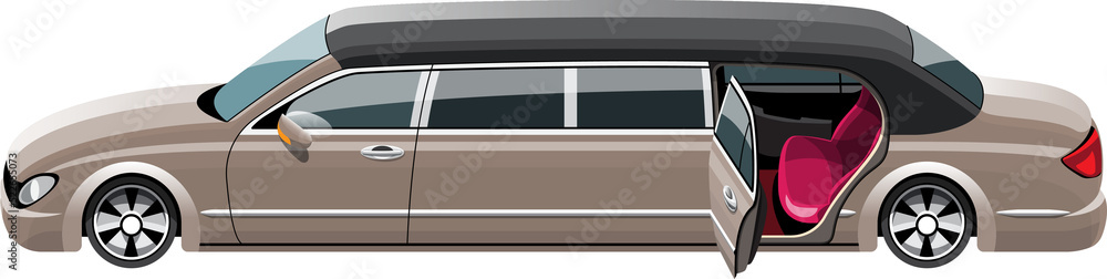 Cartoon luxury limousine car illustration Stock Illustration | Adobe Stock