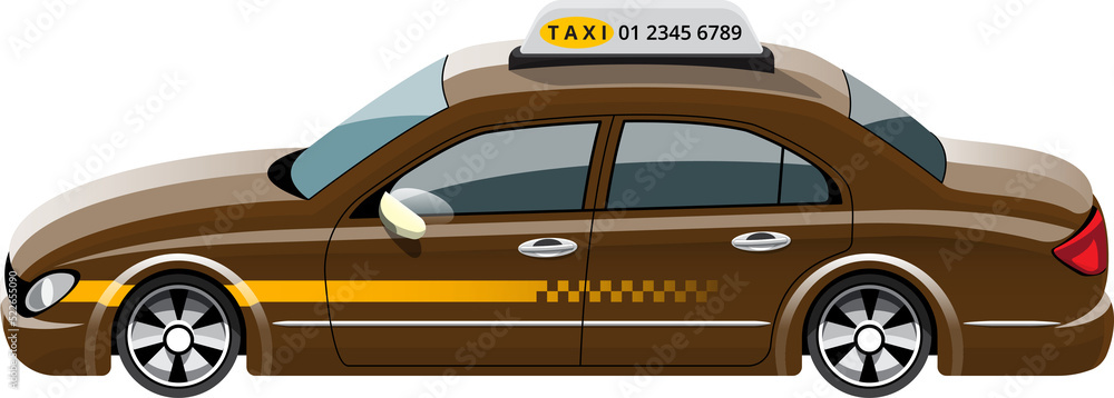 Taxi car cab illustration Stock Illustration | Adobe Stock