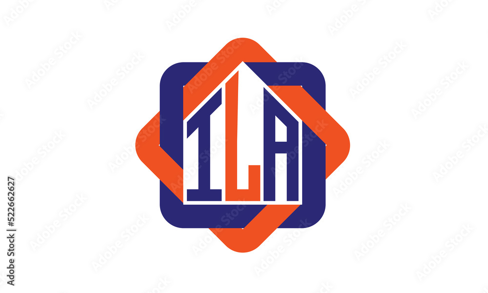 ILA three letter real estate logo with home icon logo design vector ...