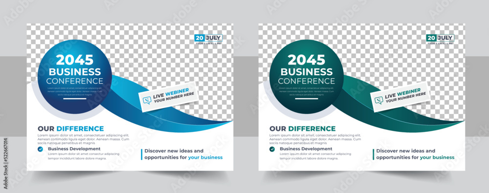Conference flyer and invitation banner template, Annual corporate ...