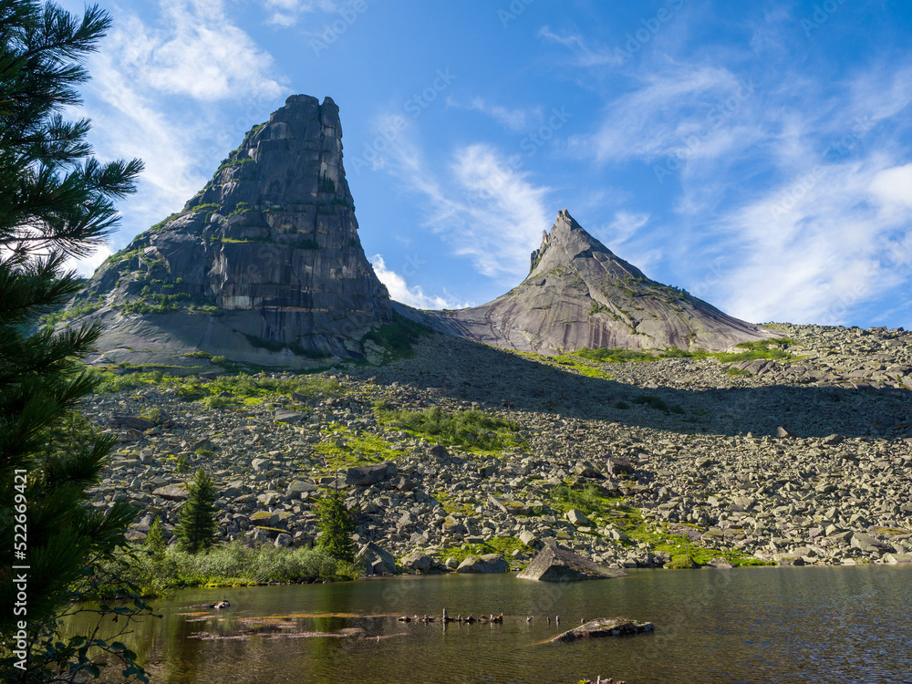 Parabola Rock in the Ergaki Nature Park. Mountains in Siberia. Western ...