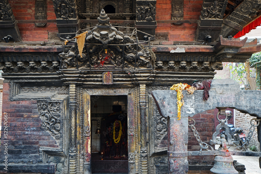 Exterior architecture and design of Patan Durbar Square building, the ...