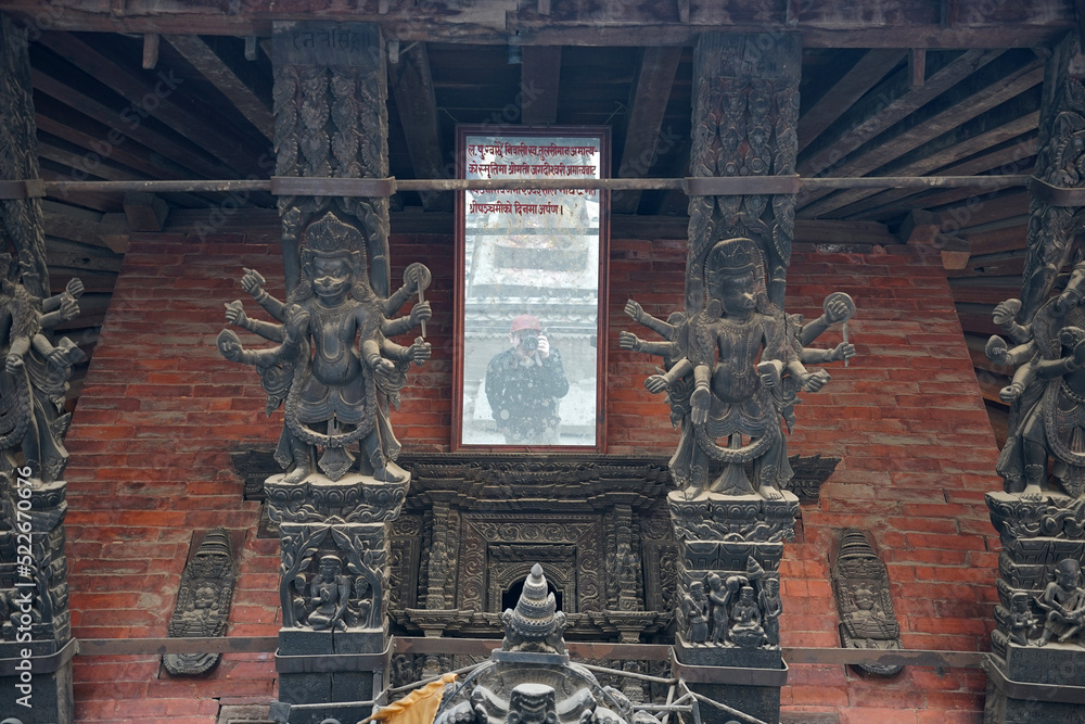 Exterior architecture and design of Patan Durbar Square building, the ...