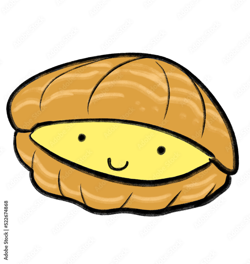 clam shell marine under the sea animal cartoon hand drawn doodle ...