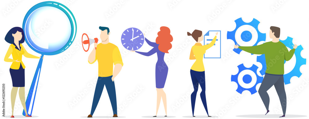 People dealing with development settings, time management, data ...