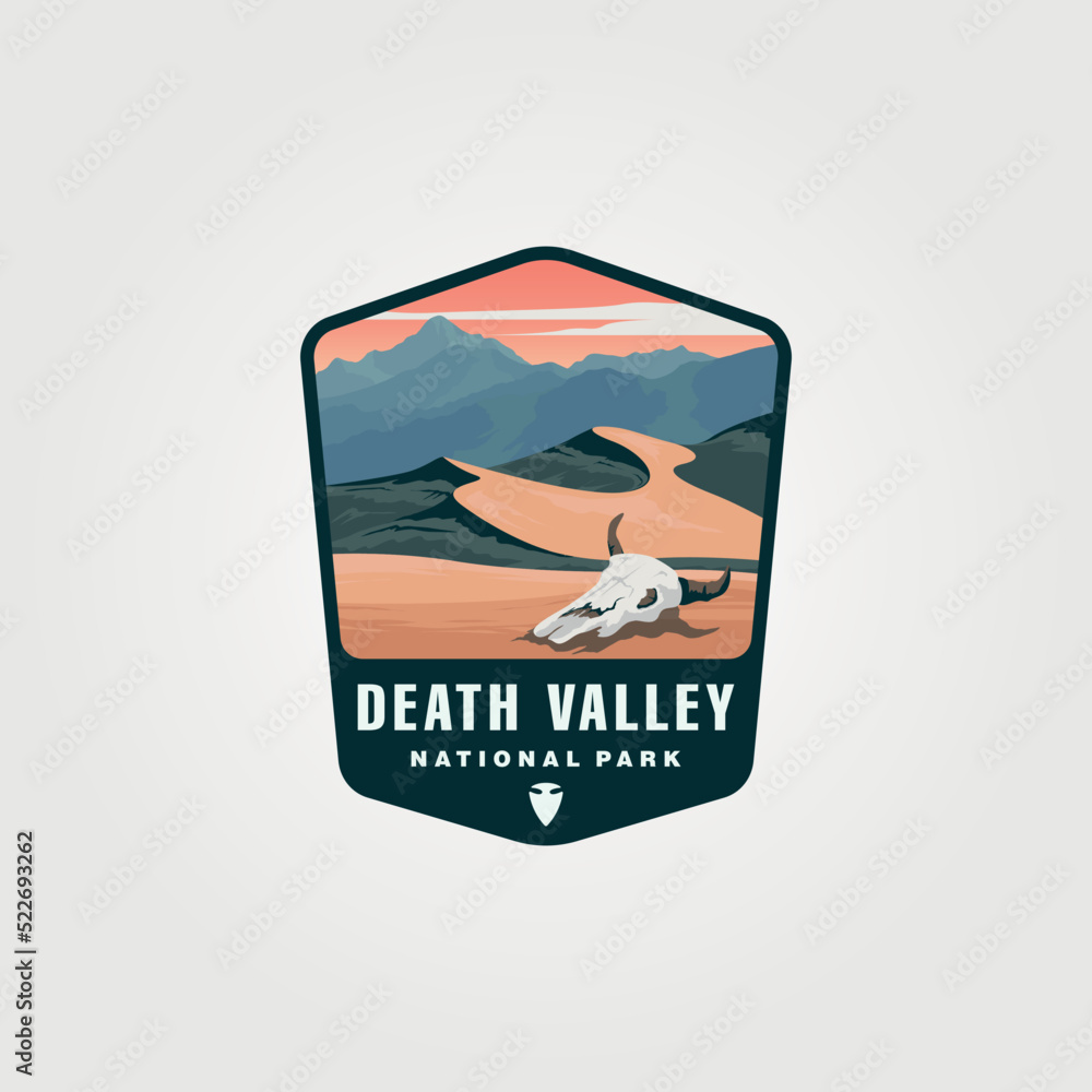 death valley logo vector sticker patch illustration design, us national ...