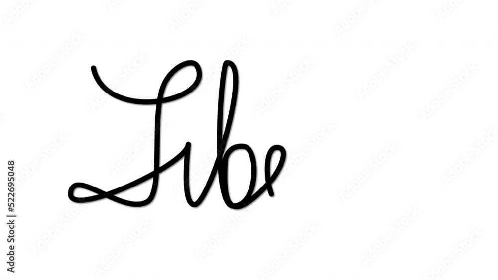 Liberia word, hand writing self drawing animation. Country name. Luma ...