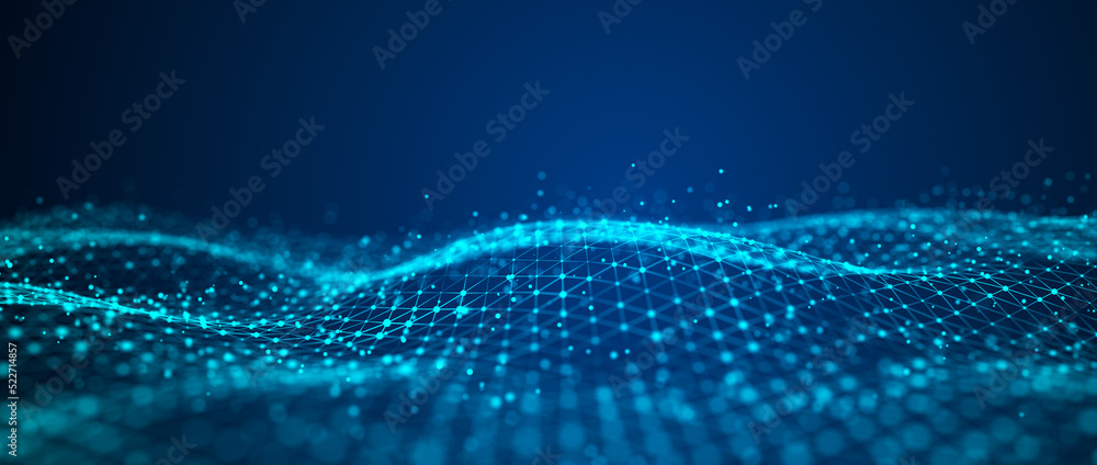 Network connection lines. Big data visualization. Template for ...