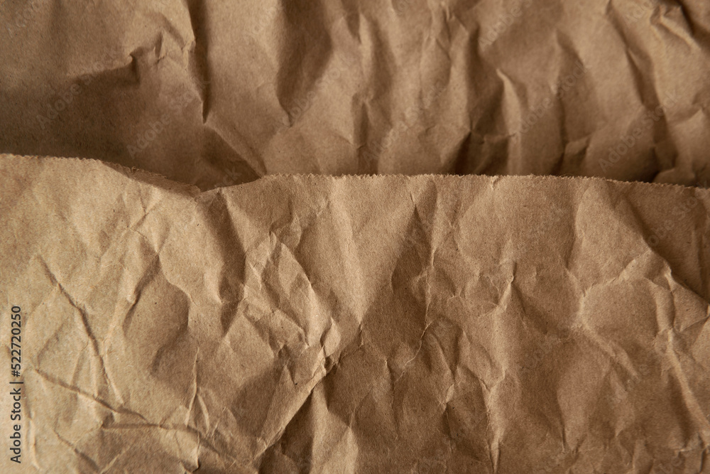Blank Craft crumpled brown color wrap recyclable paper texture ...