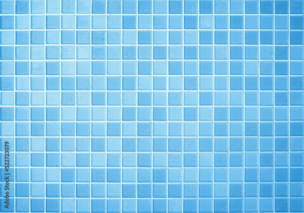 Blue light ceramic wall chequered and floor tiles mosaic background ...