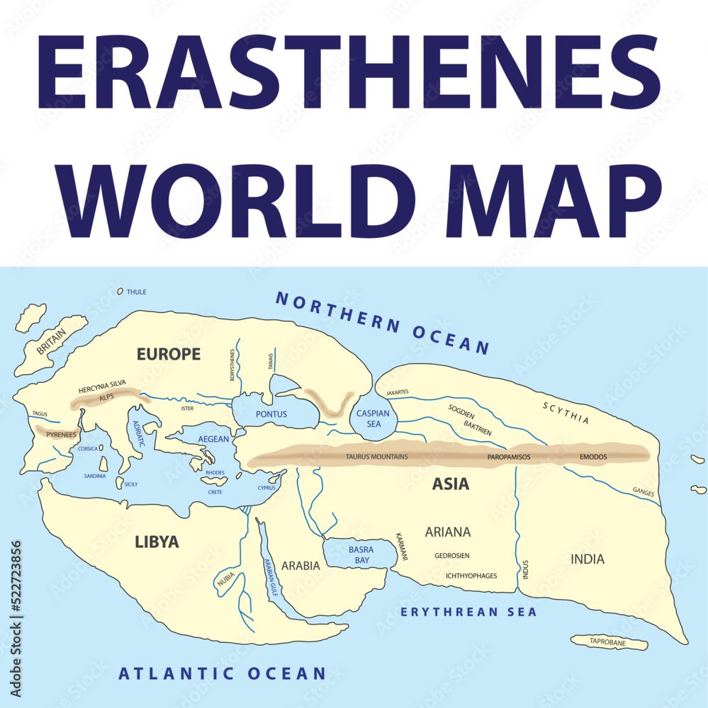 World Map Eratosthenes Nworld Map Based On The Conceptions Of The ...
