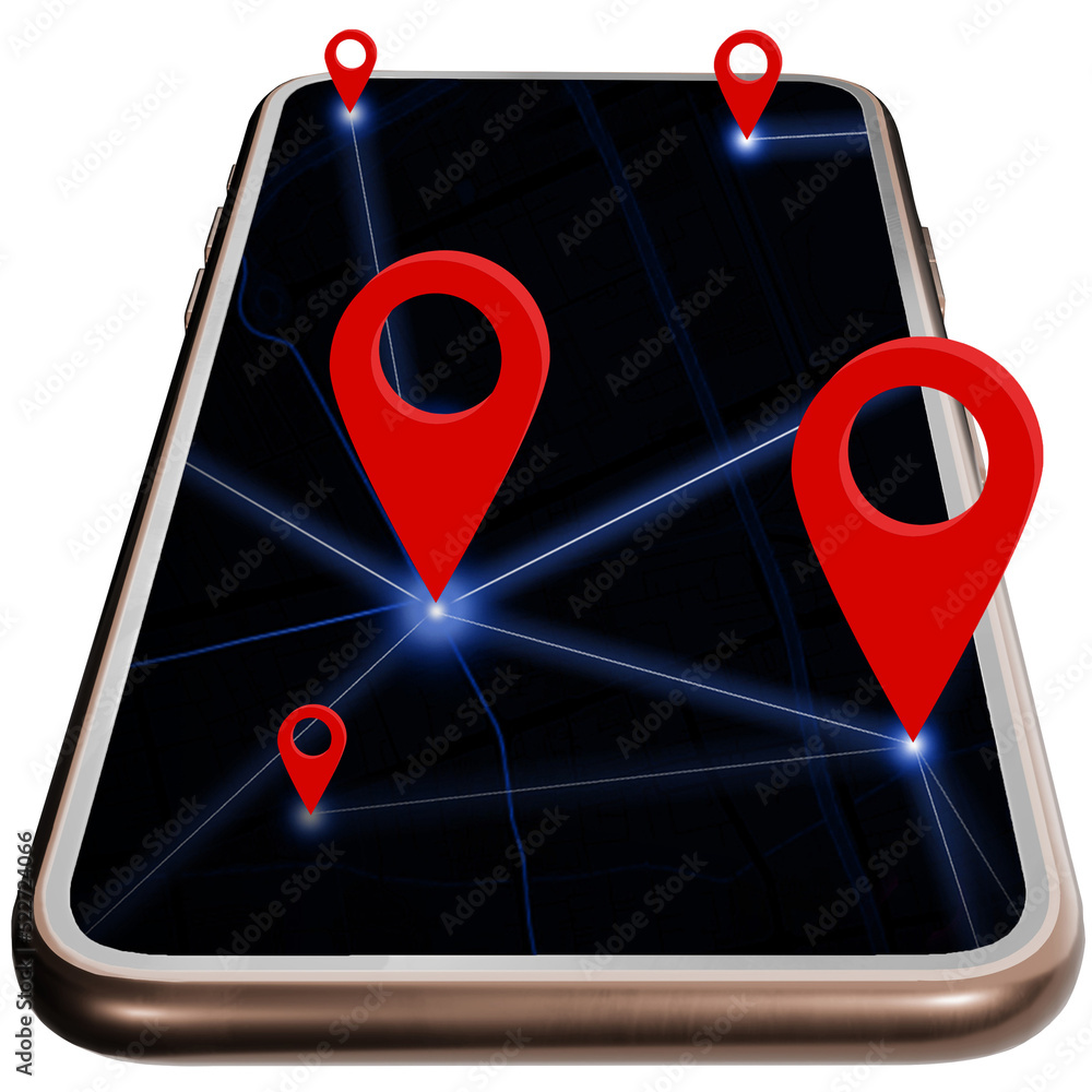 Smartphone and route pin Coordinates in the Maps application coordinate ...