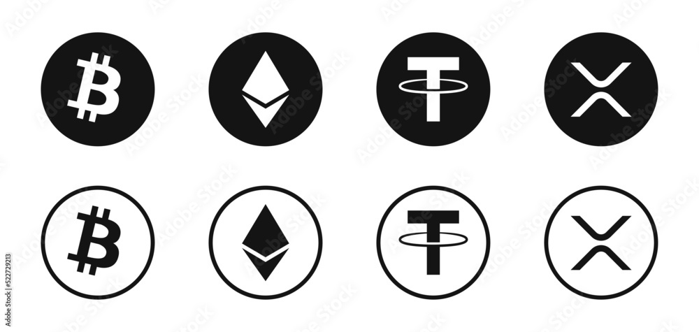Cryptocurrency logo. A set of the best cryptocurrency token logos ...