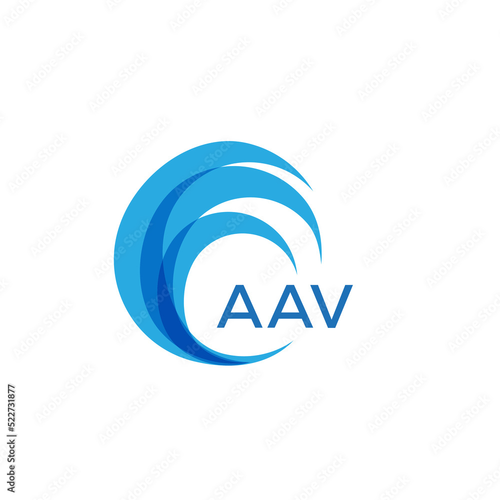 AAV letter logo. AAV blue image on white background. AAV Monogram logo ...