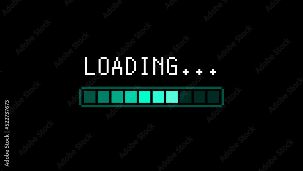 4K Size Loading Screen with Pixel Font Vector Stock Vector | Adobe Stock