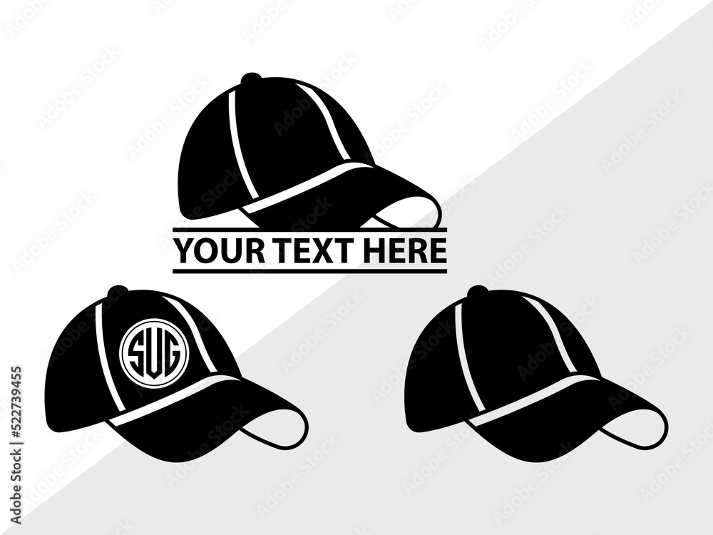 Baseball Hat Monogram SVG | Baseball Cap Svg | Cap Svg | Softball Cap ...