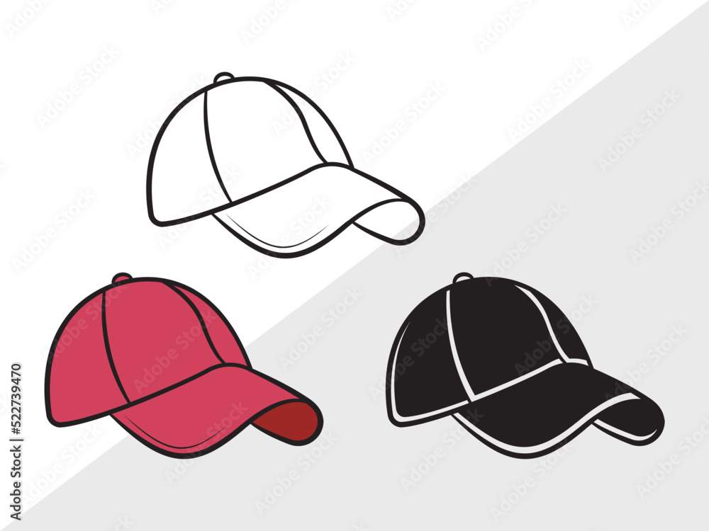 Baseball Hat Clipart SVG | Baseball Cap Svg | Cap Svg | Softball Cap ...