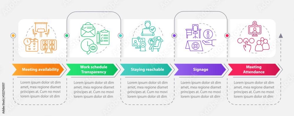 Workplaces and schedules rectangle infographic template. Data ...