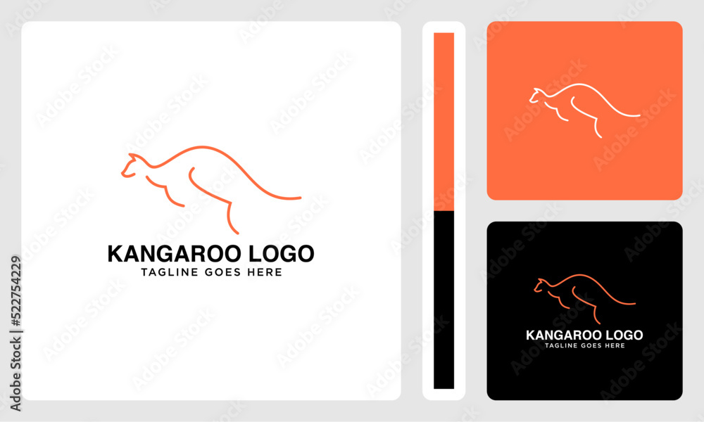 simple vector design logo outline kangaroo Stock Vector | Adobe Stock