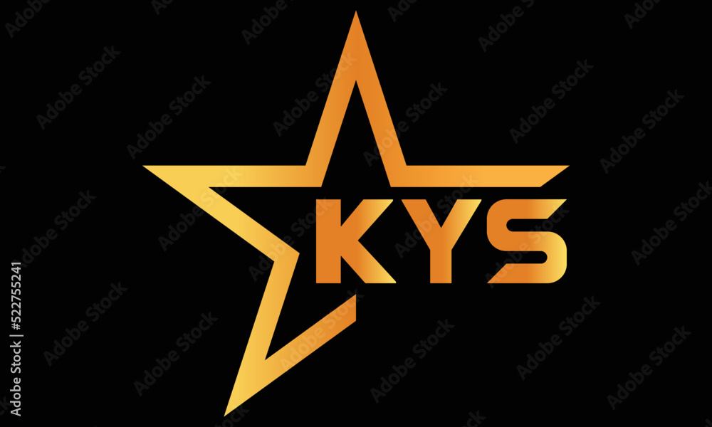 Kys Golden Luxury Star Icon Three Letter Logo Design Vector Template Royal Logo Luxury Logo