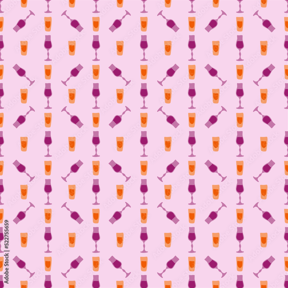 Liquor and rum glass seamless pattern, great design for any purposes ...