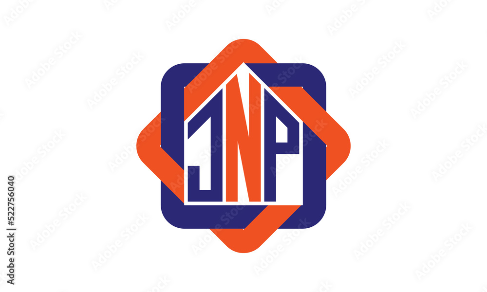 JNP three letter real estate logo with home icon logo design vector ...
