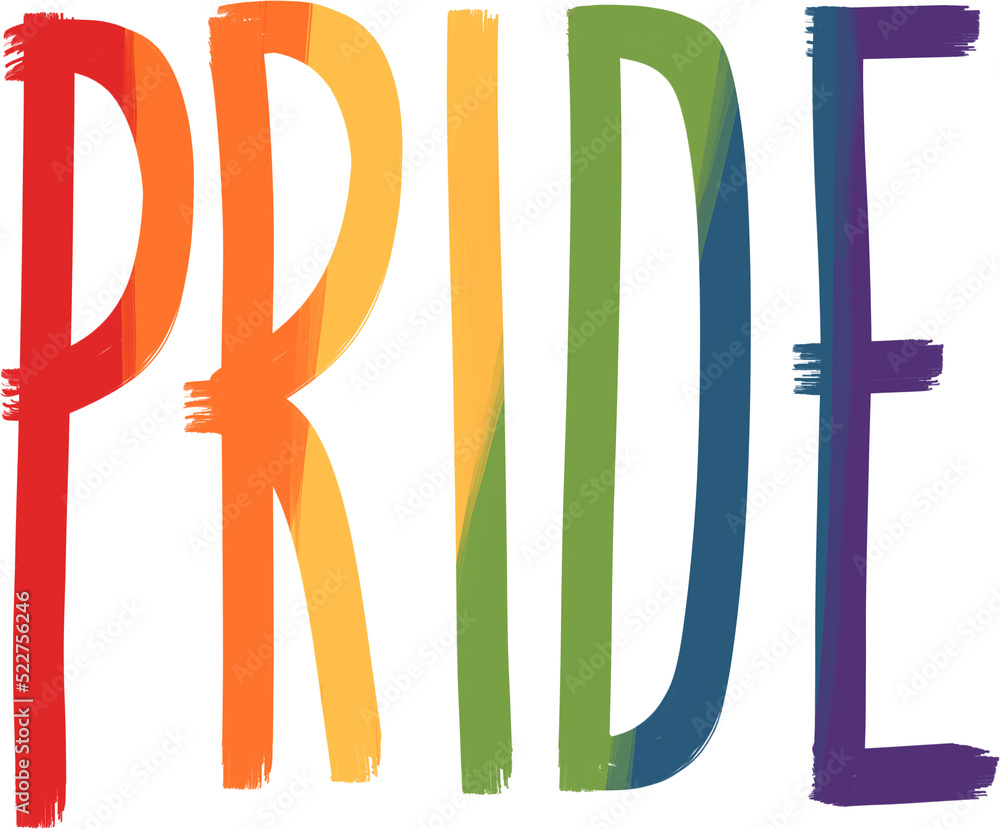 LGBTQIA+ text with pride flag colors Stock Illustration | Adobe Stock