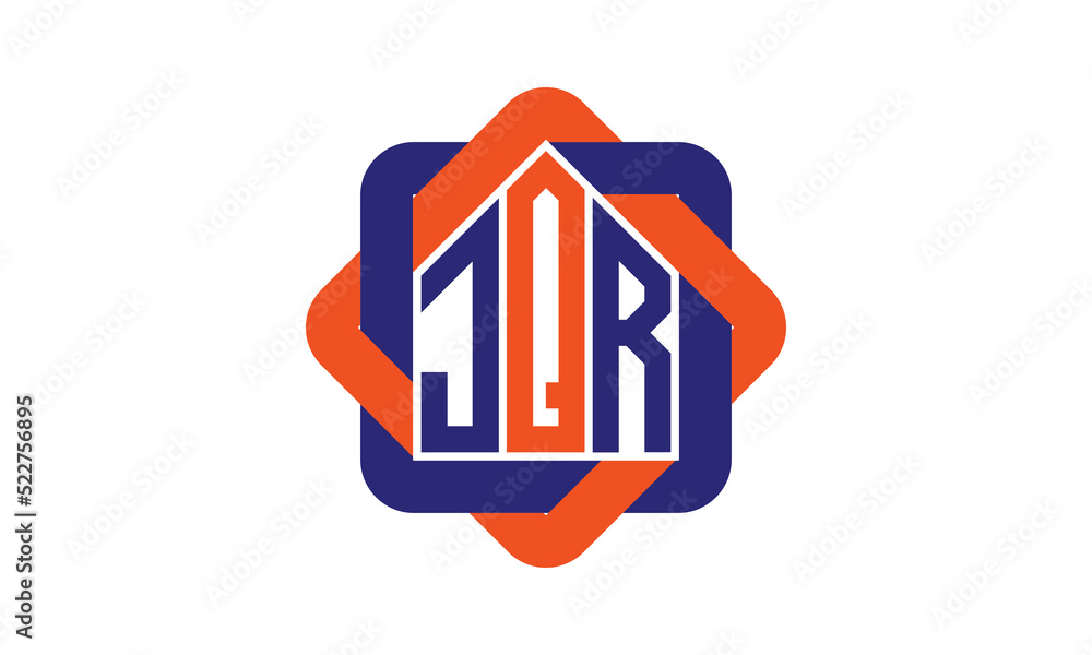 JQR three letter real estate logo with home icon logo design vector ...