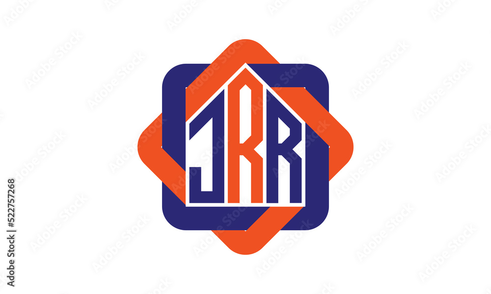 JRR three letter real estate logo with home icon logo design vector ...