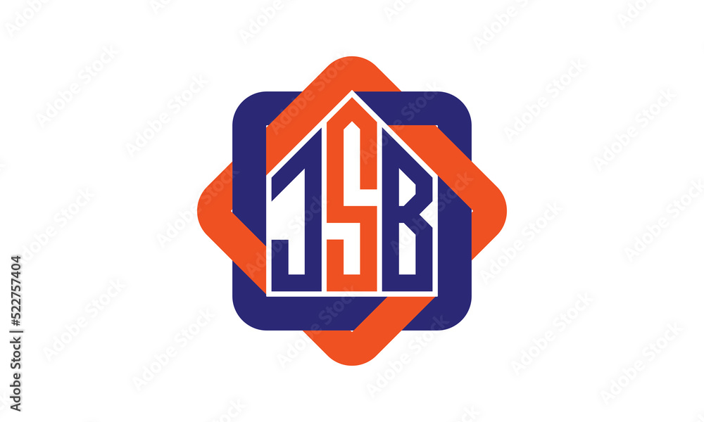 JSB three letter real estate logo with home icon logo design vector ...