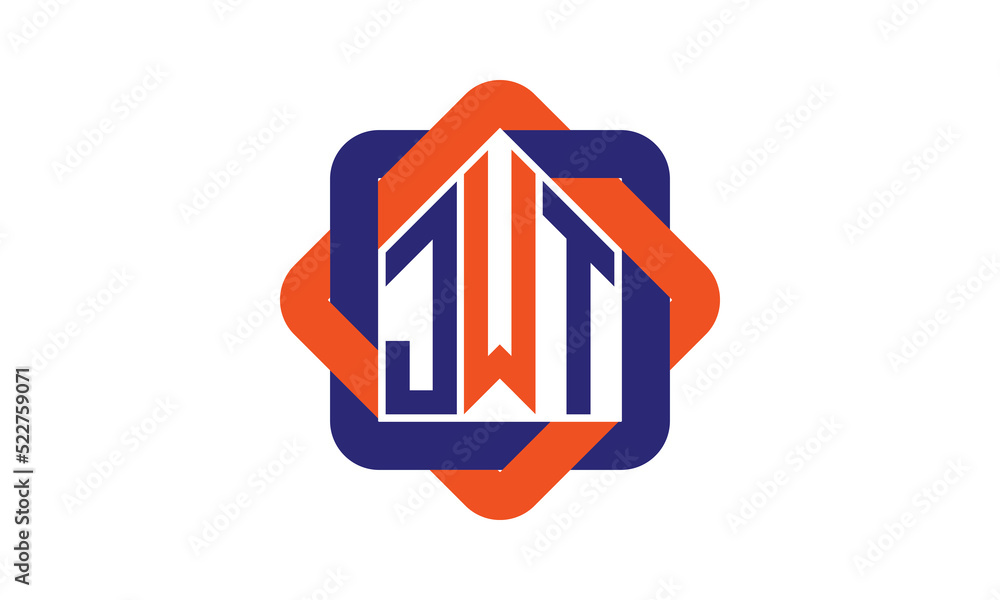 JWT three letter real estate logo with home icon logo design vector ...
