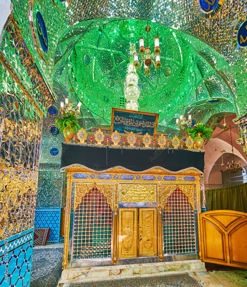 The mirror hall of Shahzadeh-ye Ibrahim Mausoleum, on Oct 22 in Kashan ...