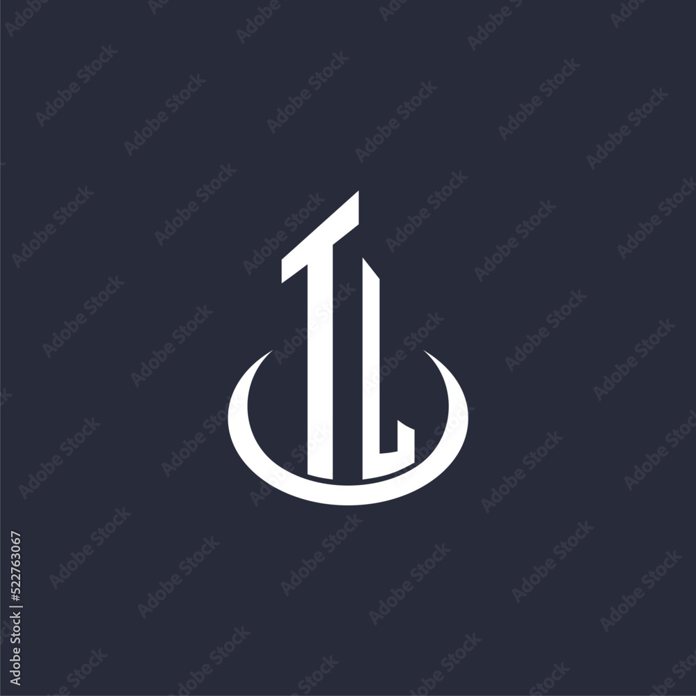 TL initial monogram building logo for real estate with creative circle ...
