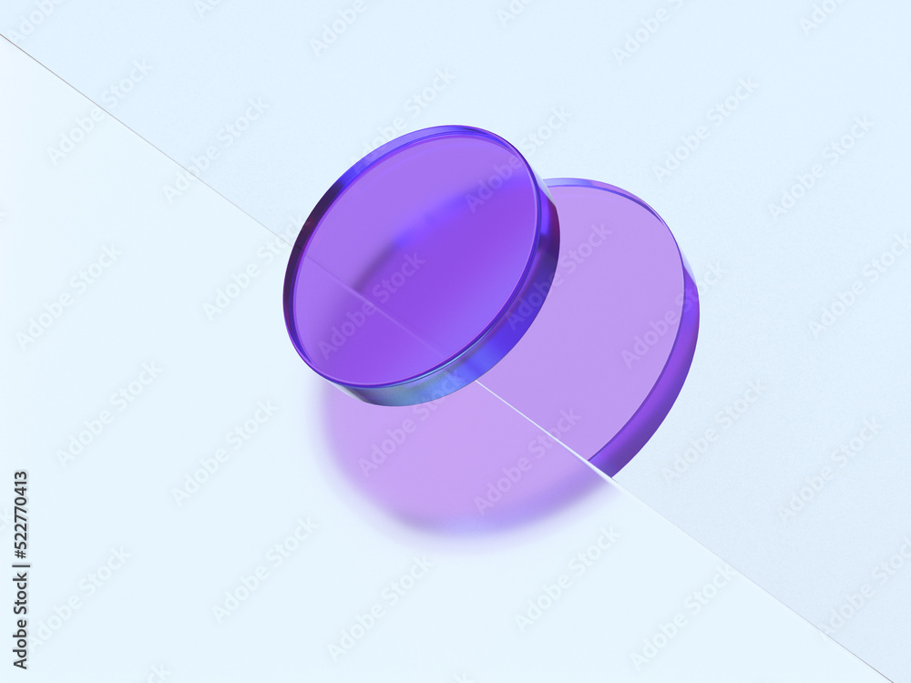 3D rendered illustration of half-transparent objects. Composition with ...