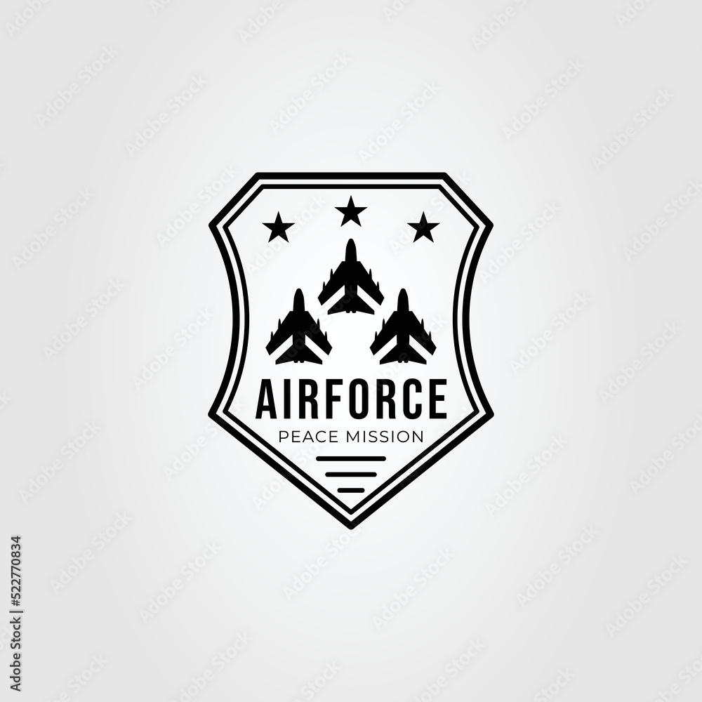 air force or jet plane logo vector illustration design Stock Vector ...