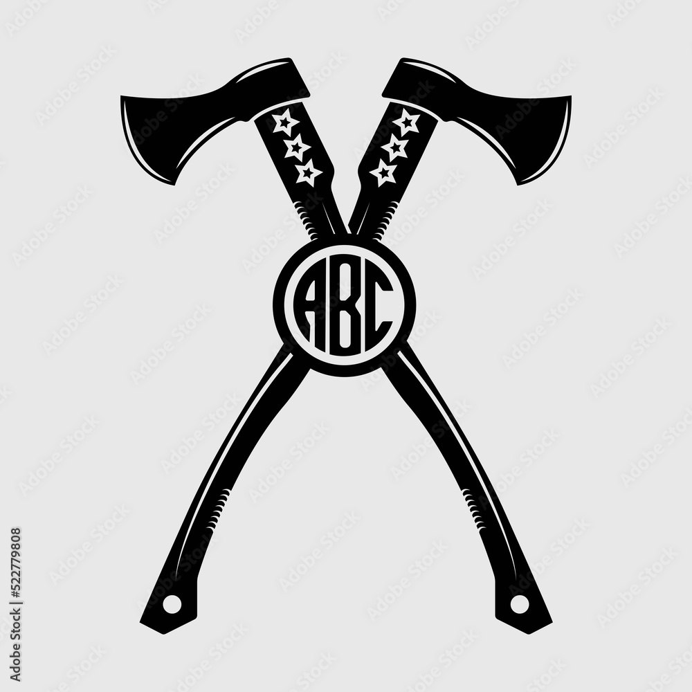 Axe Monogram SVG Cut File, Lumberjack Svg, Cross Axe Svg, Woodcutter ...