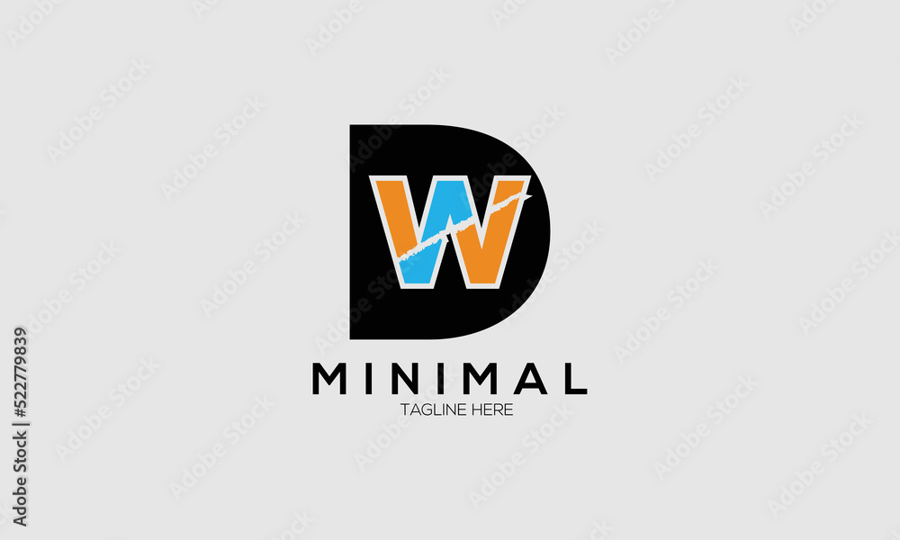 letter icon DW logo vector Stock Vector | Adobe Stock