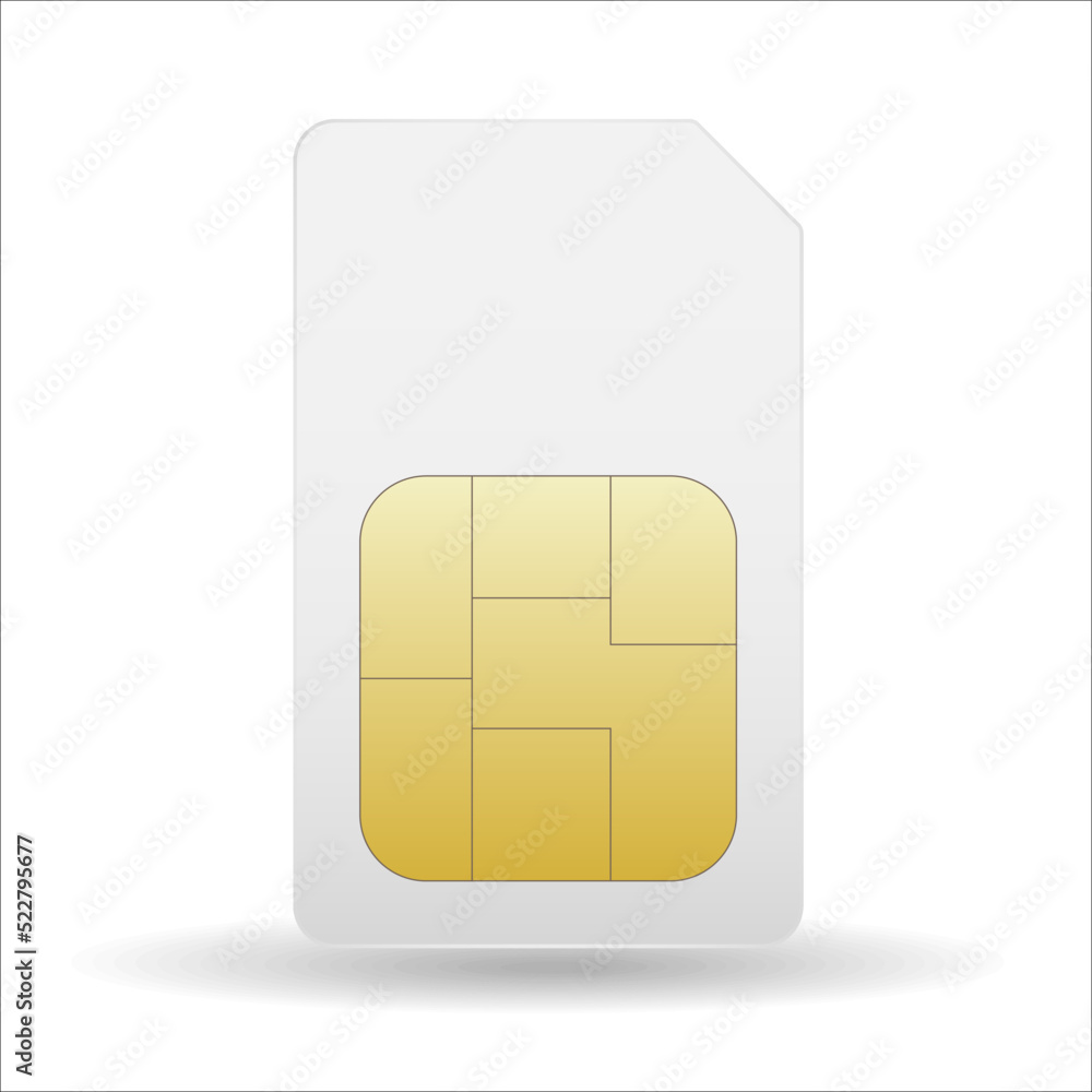 Simcard isolated 3d design gsm. Realistic sim cards Vector illustration ...