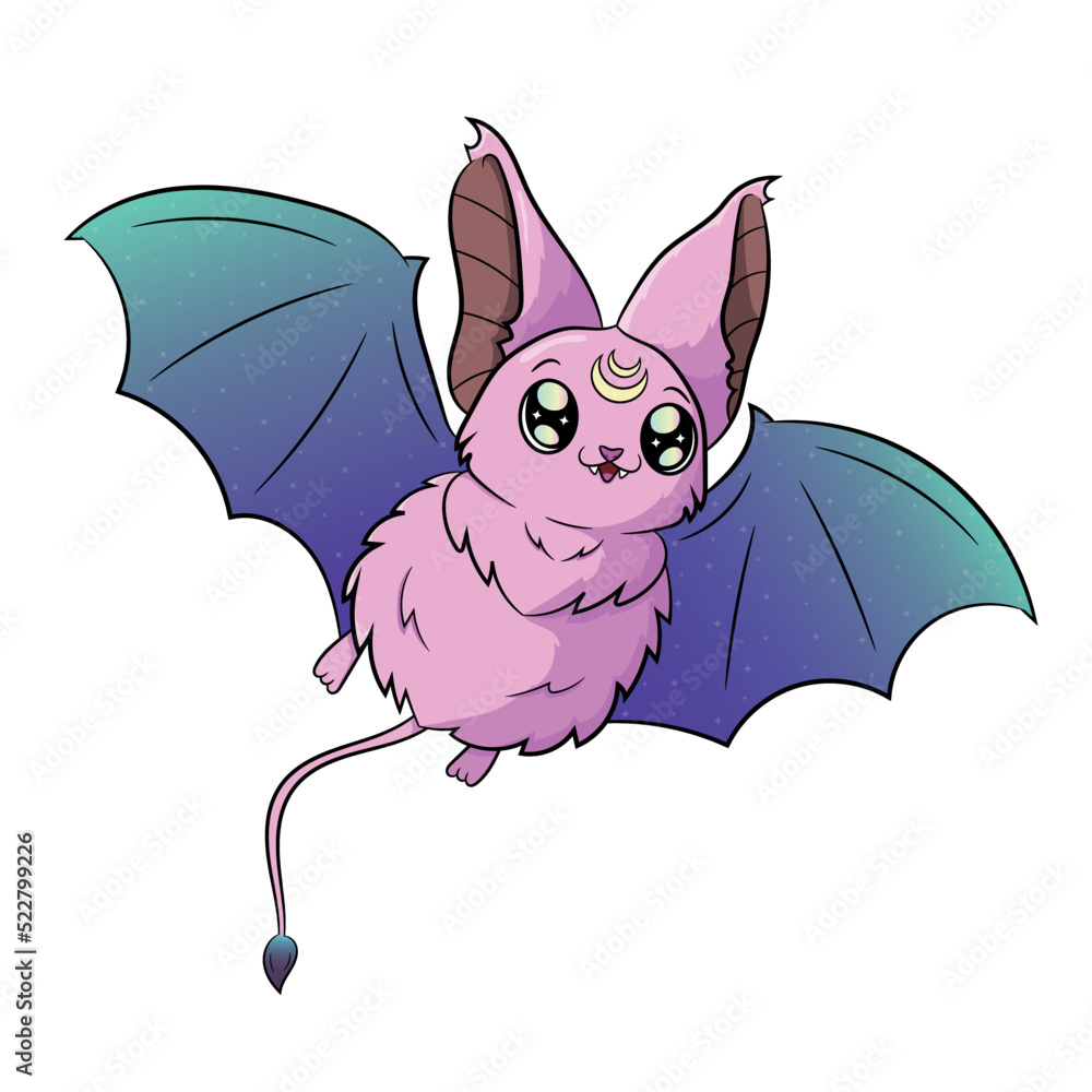 Cute Creepy Kawaii Pastel Goth Bat Stock Vector | Adobe Stock