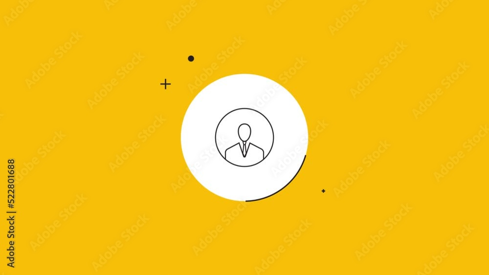 Human profile icon in white circle on a yellow background. Seamless ...