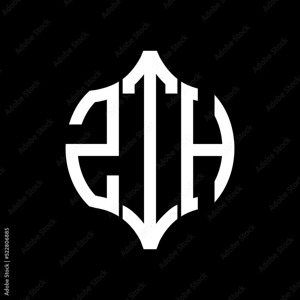 ZTH letter logo. ZTH best black background vector image. ZTH Monogram ...