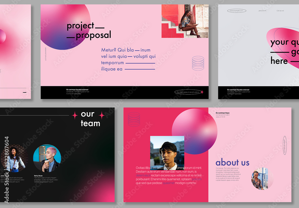 Presentation Layout with Soft Pop Style Stock Template | Adobe Stock