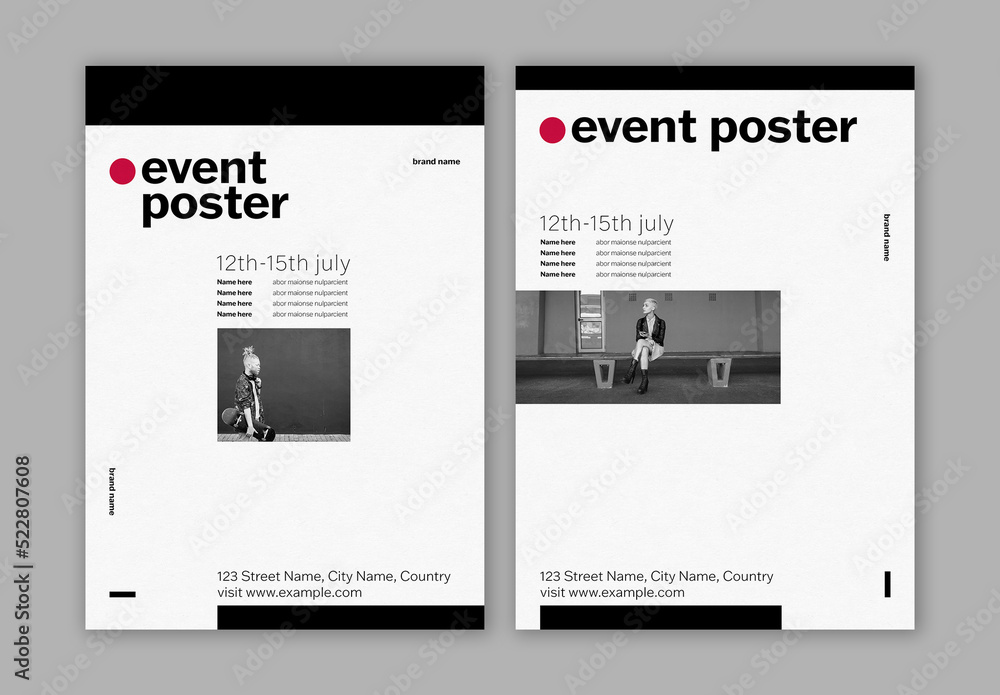 Minimalist Black and White Poster Layout Stock Template | Adobe Stock