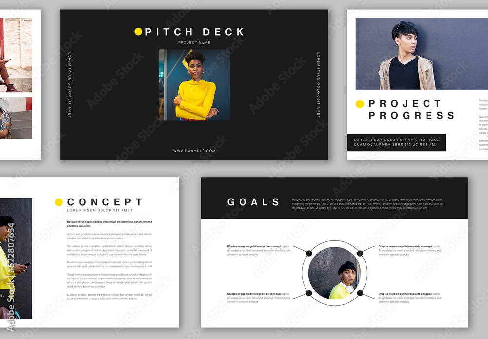 Minimal Pitch Deck Layout Stock Template | Adobe Stock