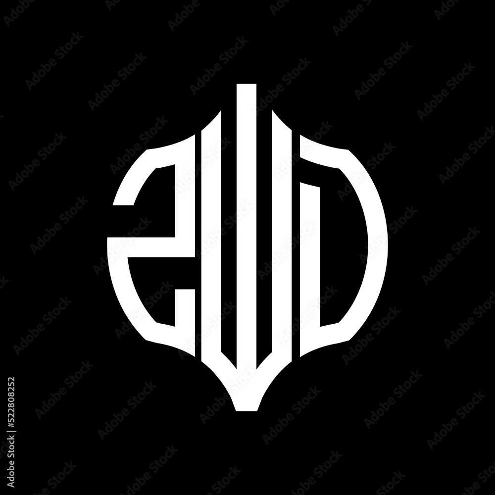 ZWD letter logo. ZWD best black background vector image. ZWD Monogram ...