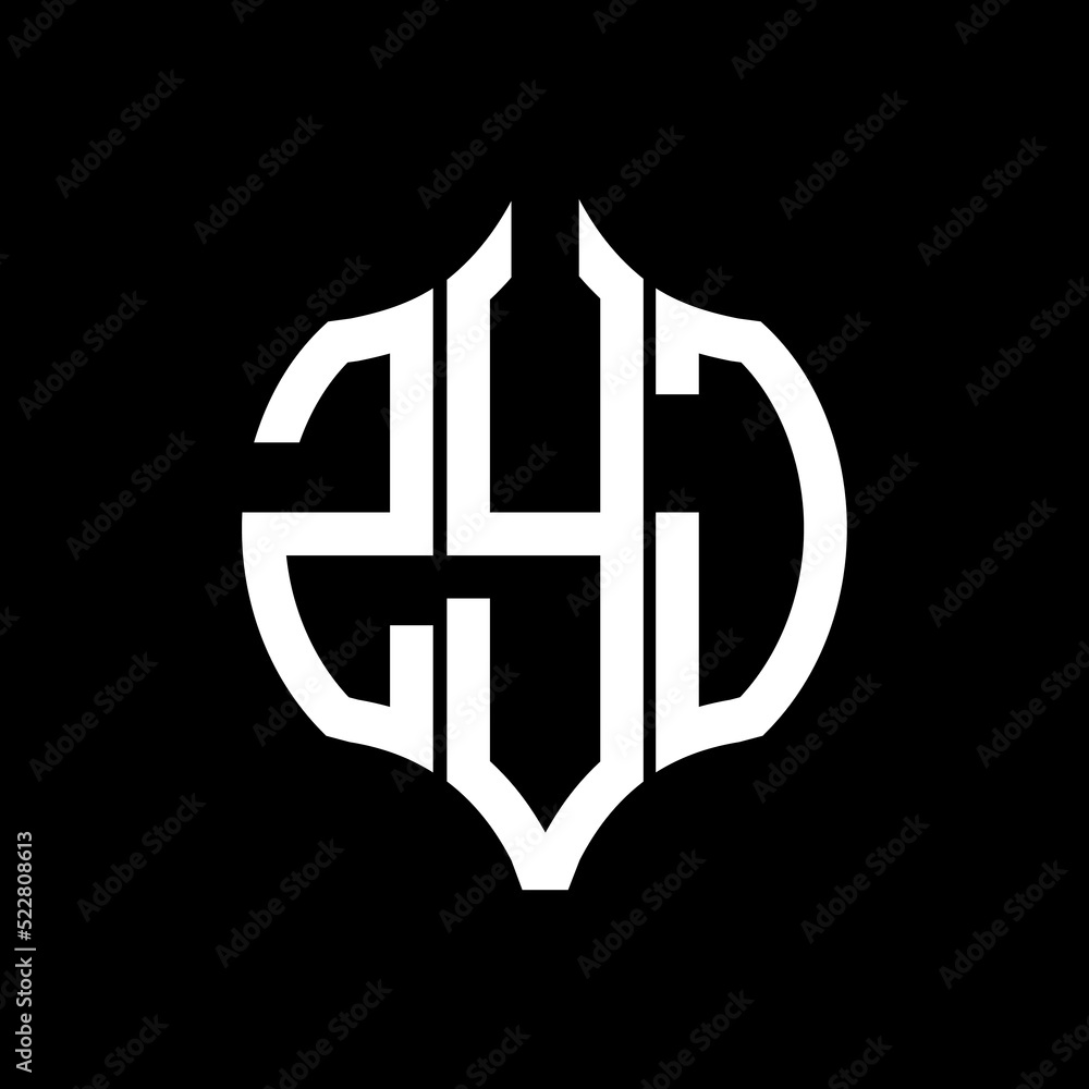 ZYJ letter logo. ZYJ best black background vector image. ZYJ Monogram ...