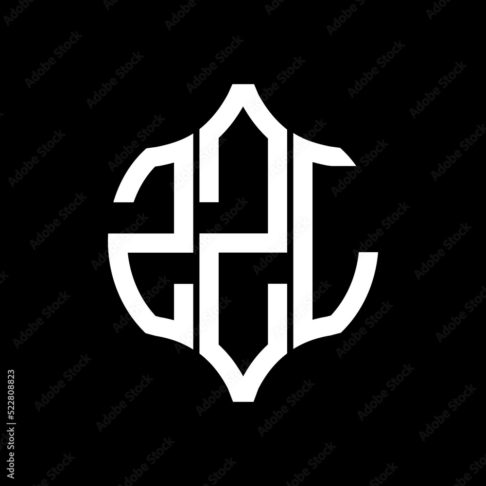 ZZL letter logo. ZZL best black background vector image. ZZL Monogram ...