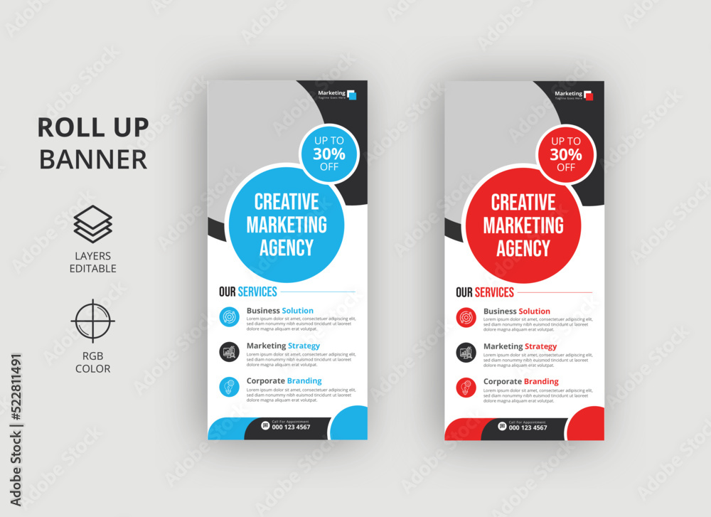 Set of roll up banner, roll up banner, banner, Corporate banner design ...