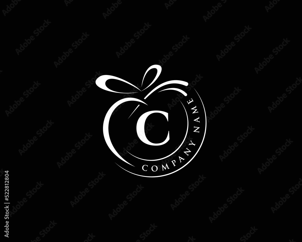 Abstract gift letter C logo design, vector C letter logo design ...